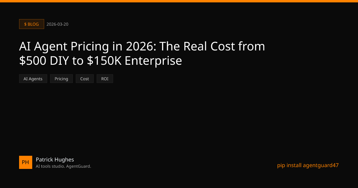 AI Agent Cost in 2026: Build Pricing Breakdown | Patrick Hughes