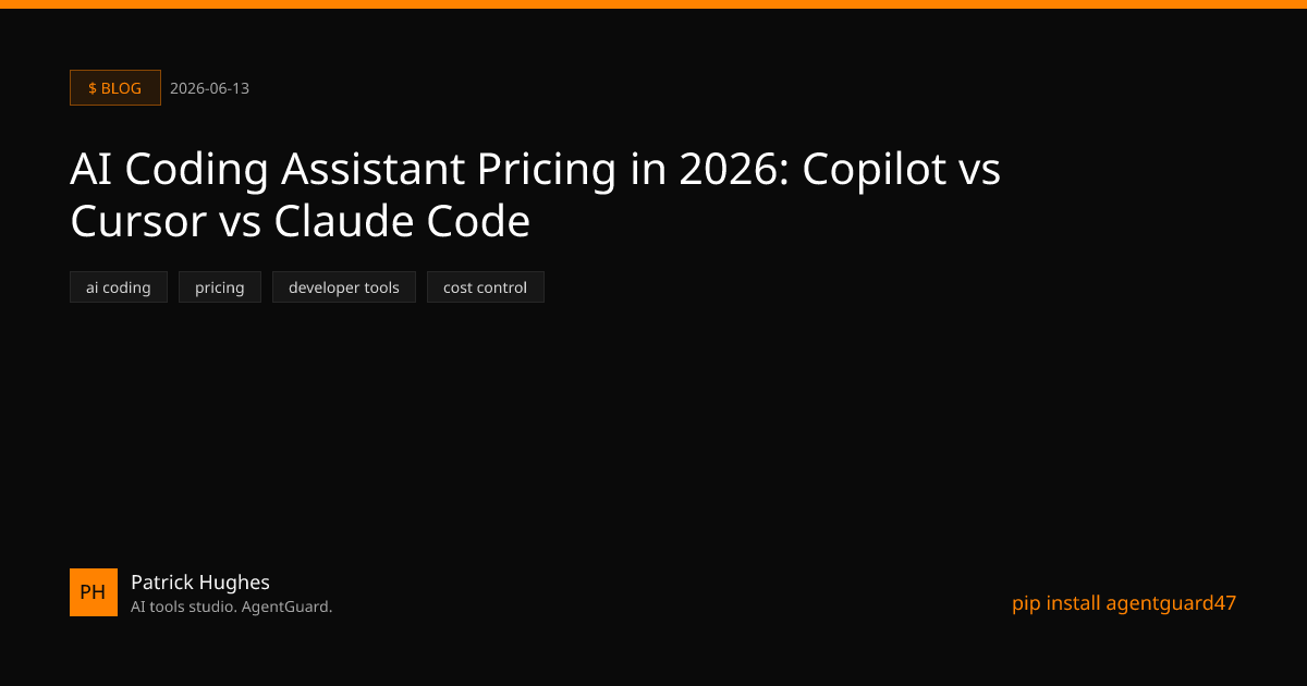 AI Coding Assistant Pricing 2026 | Patrick Hughes